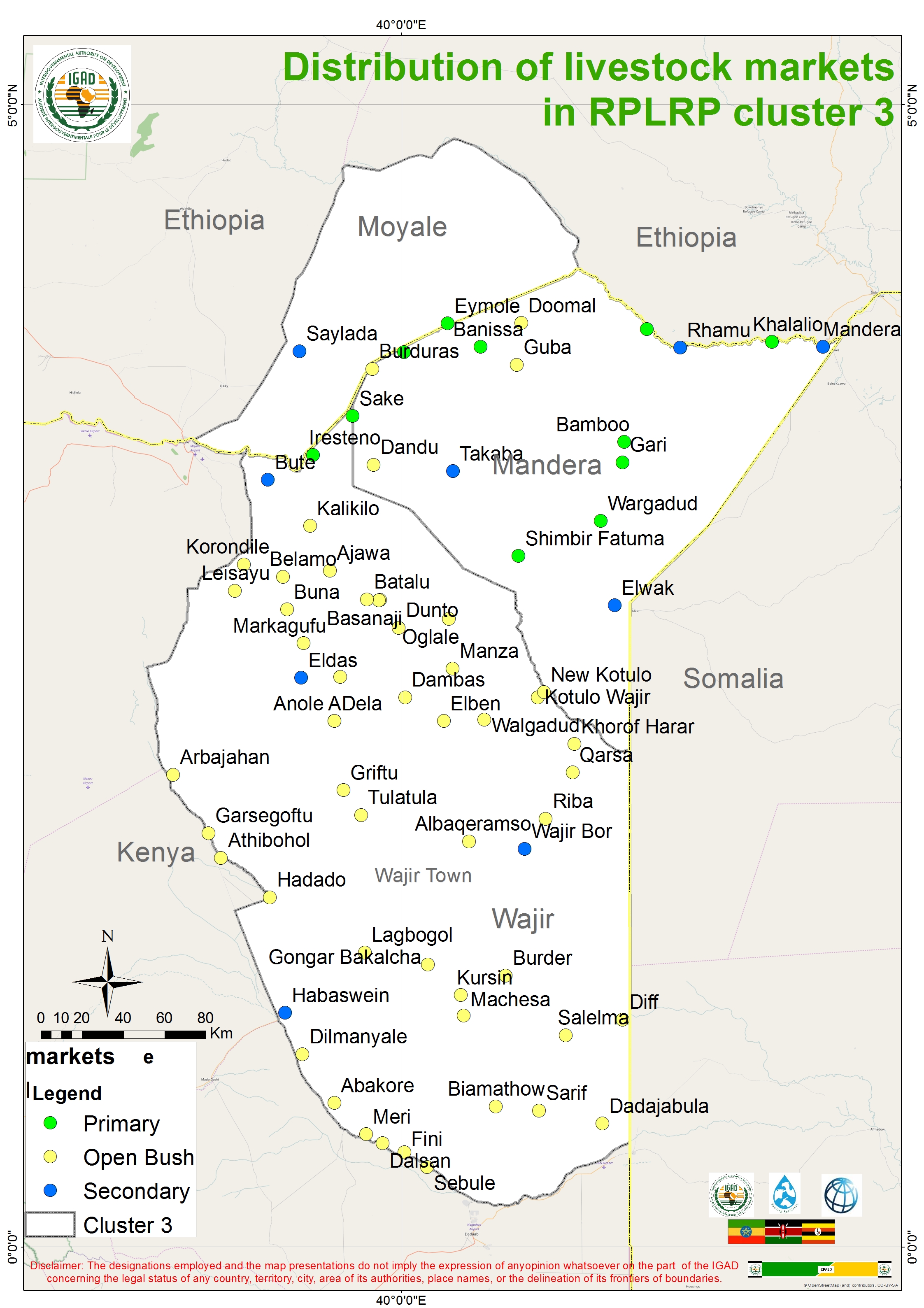 Distribution of livestock markets along Ethiopia-Kenya (RPLRP cluster 3 ...